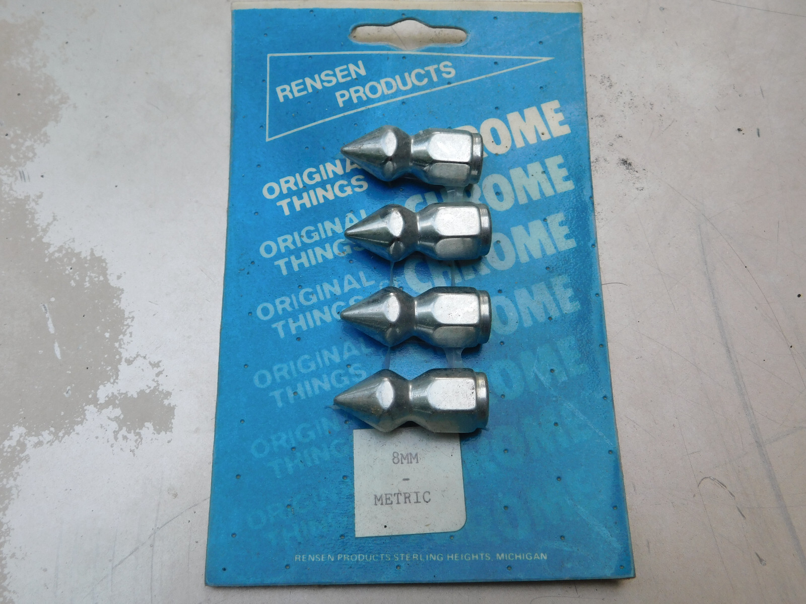 NOS NEW Rensen Vintage Motorcycle Chrome Spike Bolt Covers 8 mm x 1 3/8 ...