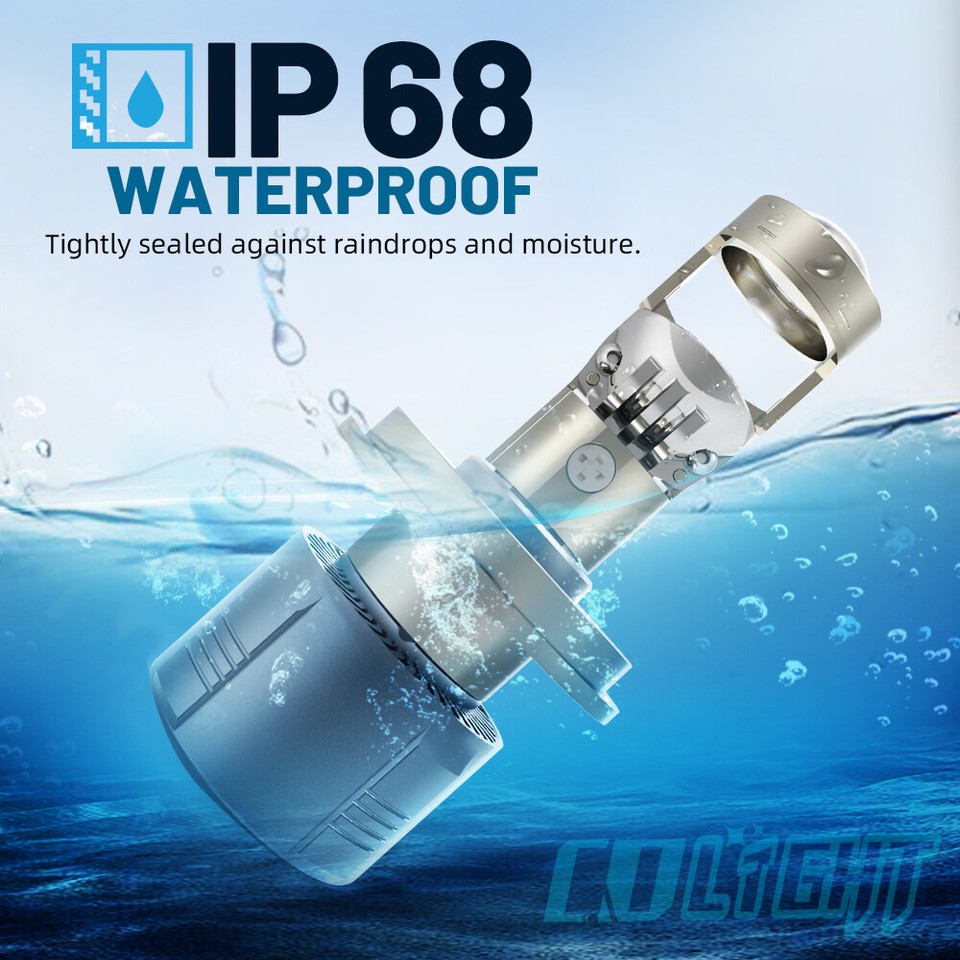 2Pcs H4/H7/H11 Mini Bi-LED Projector Lens LED Headlight Hi-Lo Beam ...