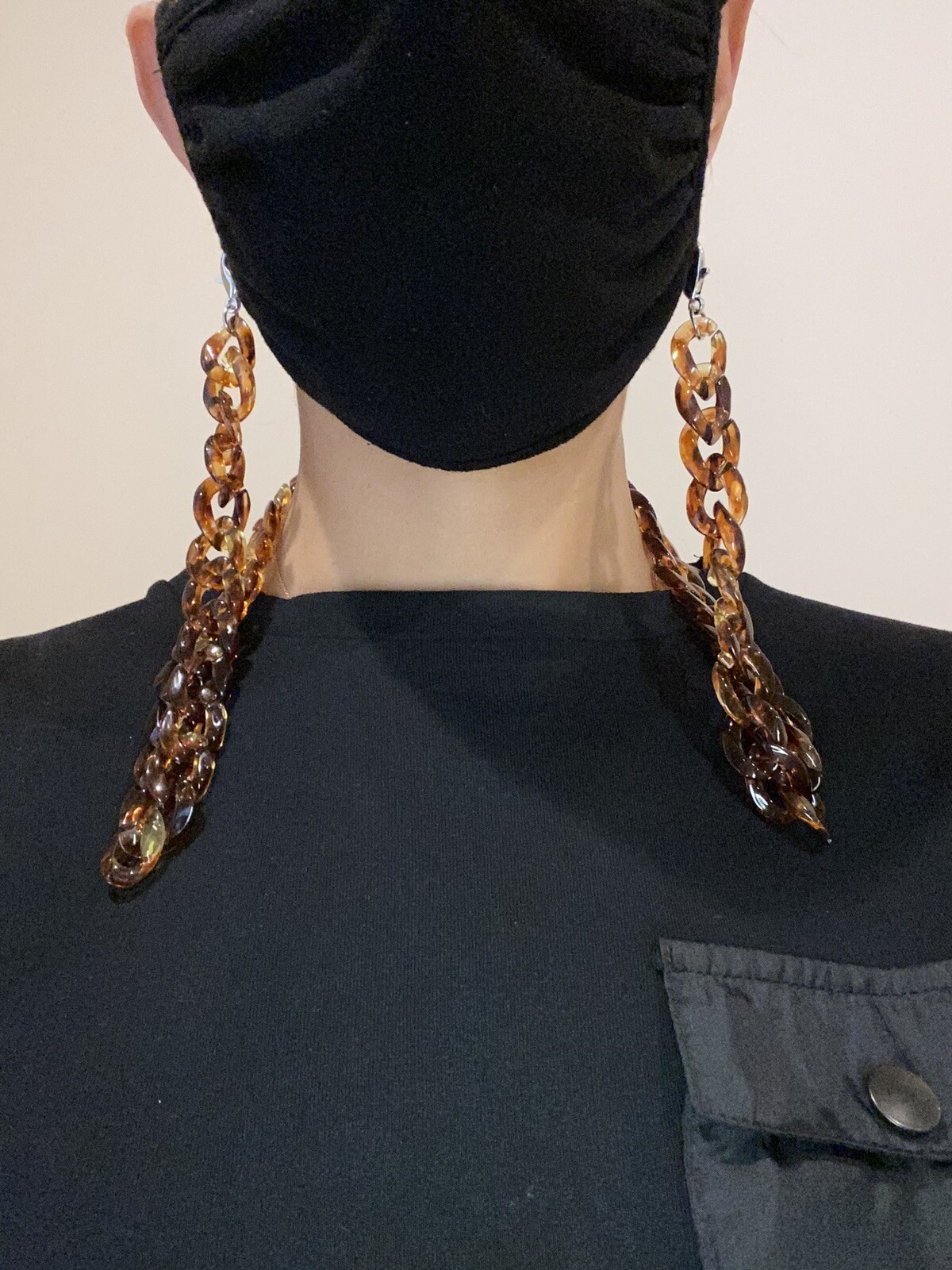 Chain Link Mask chain Tortoiseshelle Black Long Chain New PICK ONE | eBay