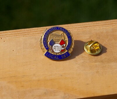 Amalgamated Transit Union Local 587 ATU Gold Tone Metal Enamel 7/8" Pin ...