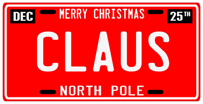 Santa Claus Merry Christmas ornament North Pole License plate #2 | eBay