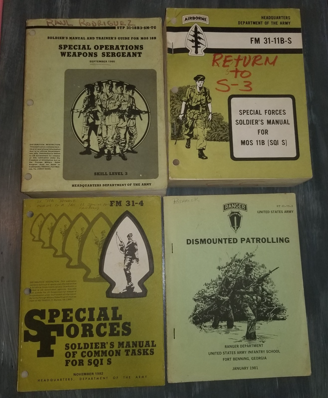 Lot of 4 Special Forces Operational & Training Field Manuals US Army ...
