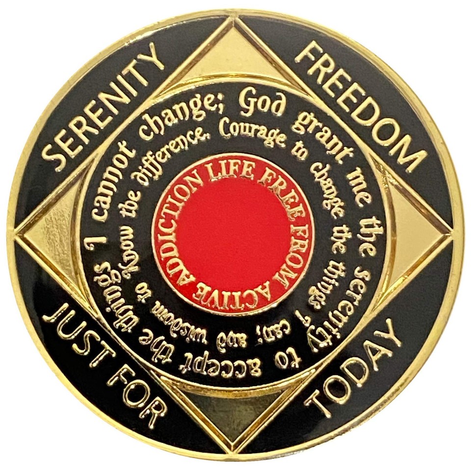 NA 8 Year Golden Recovery Medallion Coin Narcotics Anonymous Gift ...