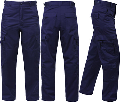 Navy Blue EMS EMT Pants Tactical 9 Pocket Uniform Zipper Fly Active ...