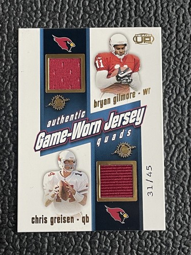 2002 Pacific Heads Up - Game Worn Jersey Quads Gold #41 Bryan Gilmore ...