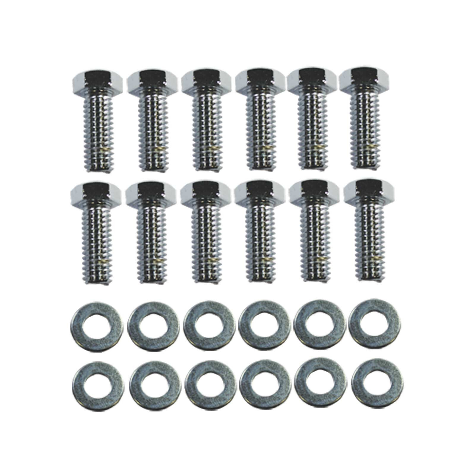 Chrome Intake Manifold Hex Head Bolts 3/8-16 x 1" Chevy Small Block 305 ...