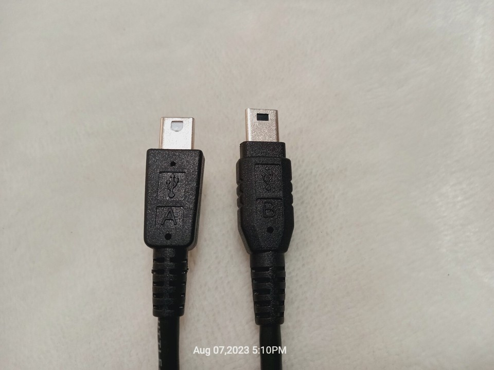 AWB E101344 USB Mini-B to USB Mini-A Male-to-Male Plugs | 15.0" | Black ...