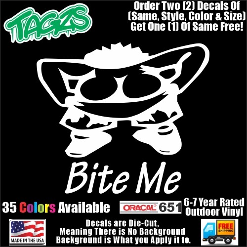 Bite Me Funny DieCut Vinyl Window Decal Sticker Car Truck SUV JDM | eBay