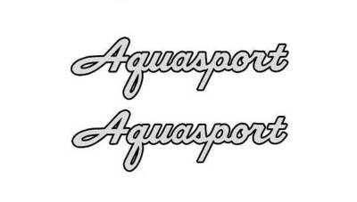 Aquasport BOAT HULL DECALS GRAPHICS KIT SKI STICKER SET 2 Color Silver ...