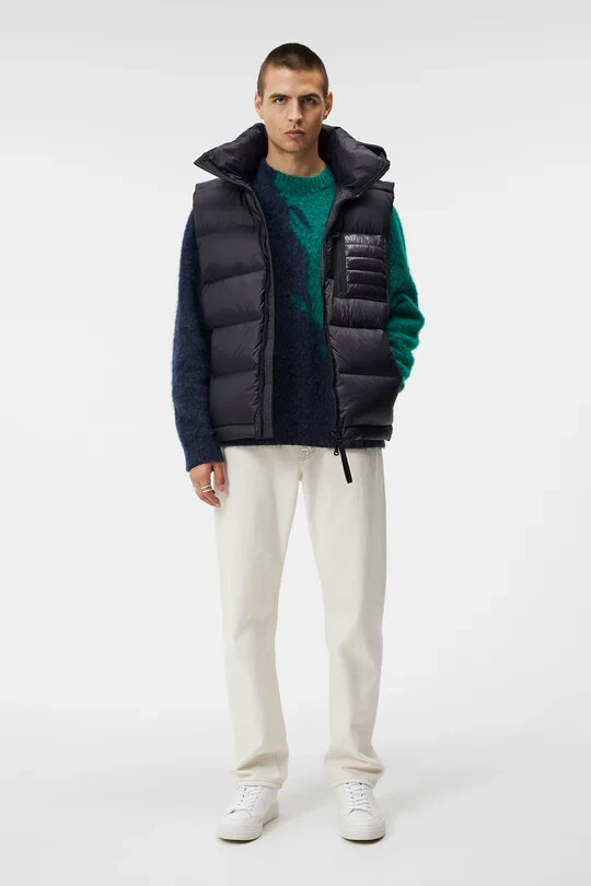 J. Lindeberg Men's Duke Hooded Down Vest Medium Black NEW NWT FMOW08651 ...