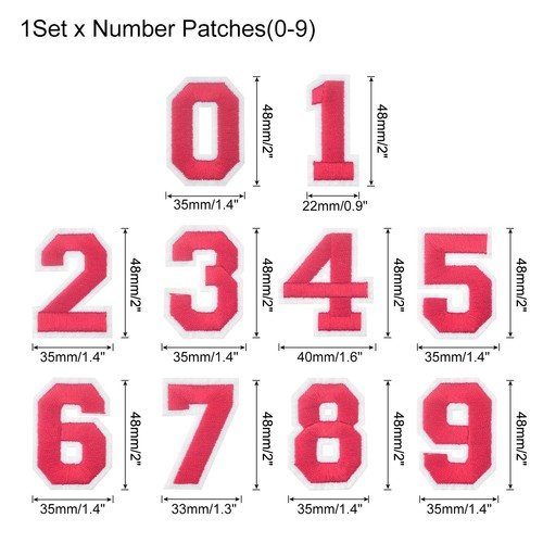 Embroidered Decorative Repair Patches Number 0-9 Light Pink 2" Height ...
