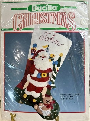 Bucilla Santa Christmas "Filling The Stocking" Felt Stocking Kit No ...