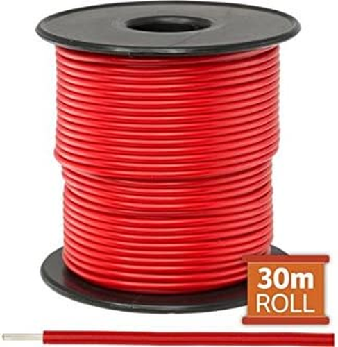 7-.25R-30M 30M Red Hookup Wire/Cable Sold as a Roll of 30M Tinned ...