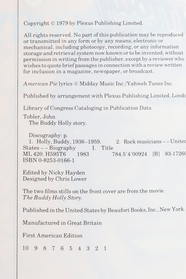 The Buddy Holly Story By John Tobler Book 1979 Rock Musician Biography ...