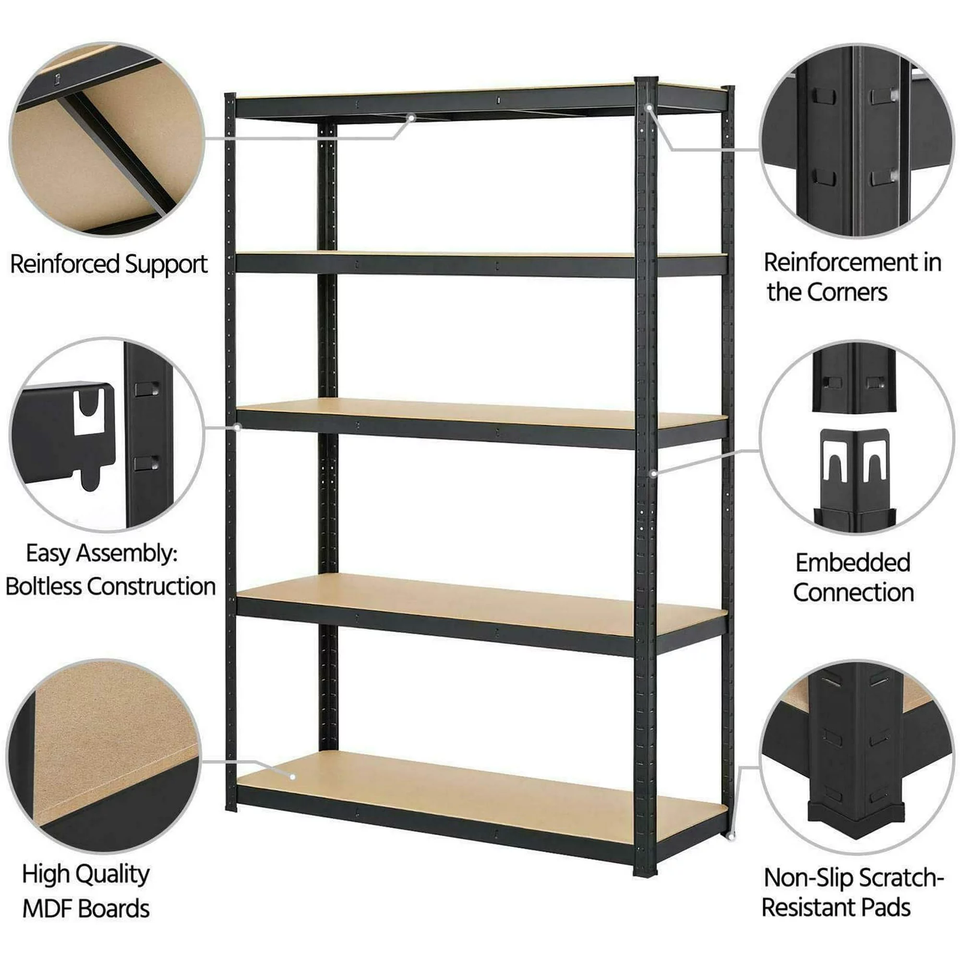 Heavy Duty Metal Muscle Rack Shelving Storage 43"W x 18"D x 71"H Garage ...