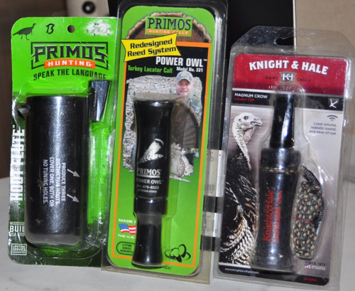 Primos Power Owl, Hoot Flute and Knight & Hale Magnum Crow Turkey ...