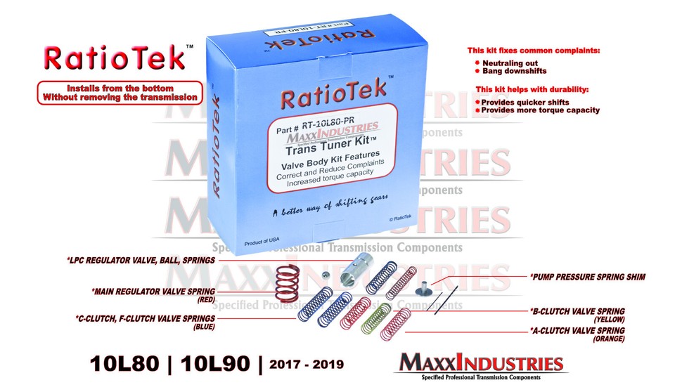 10L80 10L90 Transmission Valve Body Shift Improver Kit RatioTek RT ...