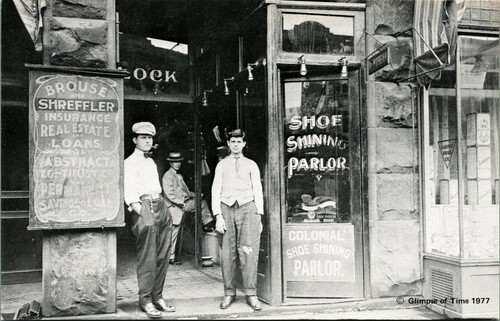 Shoe Shine Parlor Glimpse of Time 1977 Black & White Chrome Postcard ...