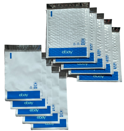eBay SHIPPING SUPPLIES STARTER KIT 10 PADDED BUBBLE and POLYMAILER ...