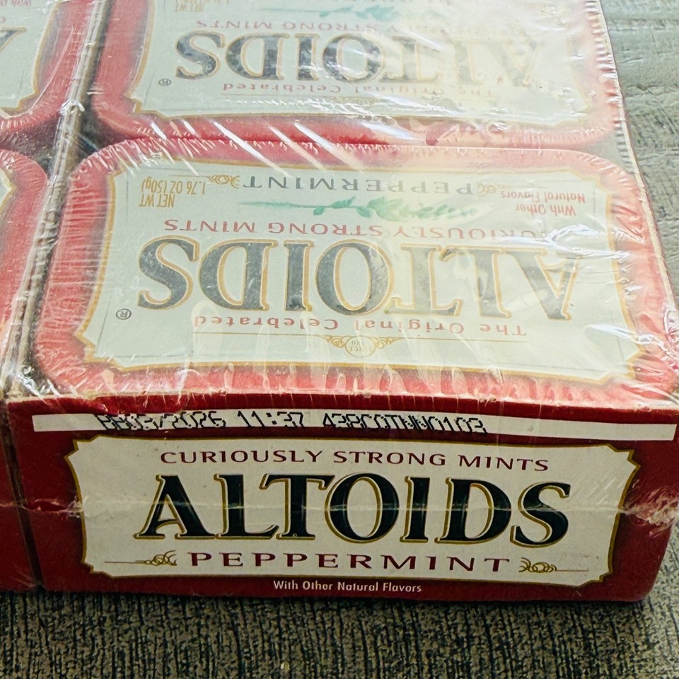 ALTOIDS Classic Peppermint Breath Mints 1.76-Ounce Tin Pack of 12 Brand ...