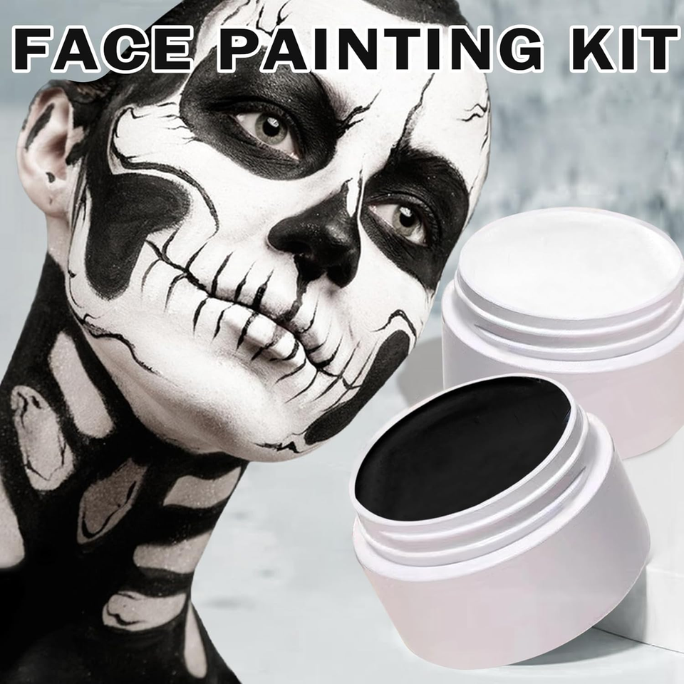Black and White Face Painting Kit Professional Halloween Face Paint,Oil ...
