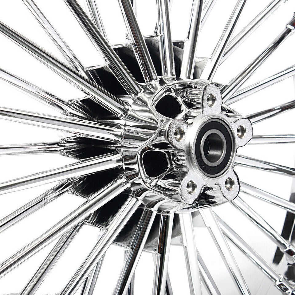 21 & 18 Fat Spoke Wheels for Harley Heritage Softail Fatboy Deluxe FXST ...