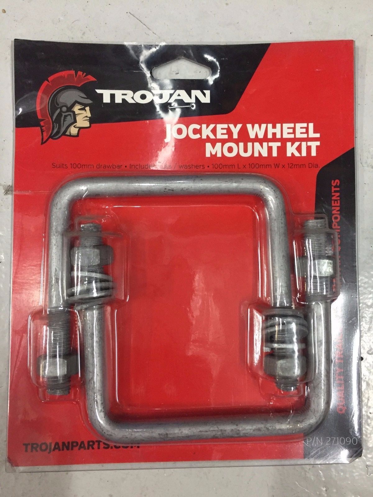 Trojan 100mm Galvanised U-bolt Mount Kit Jockey Wheel 271090 for sale ...