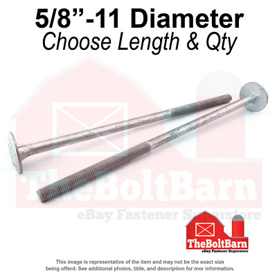 5/8"-11 Grade A Splined Timber Bolts Galvanized (Choose Length ...