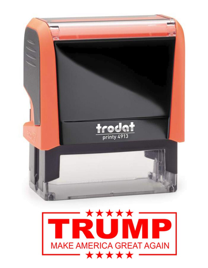 TRUMP MAGA Stamp - Trodat 4913 Red Self-inking Stamp - RED INK | eBay