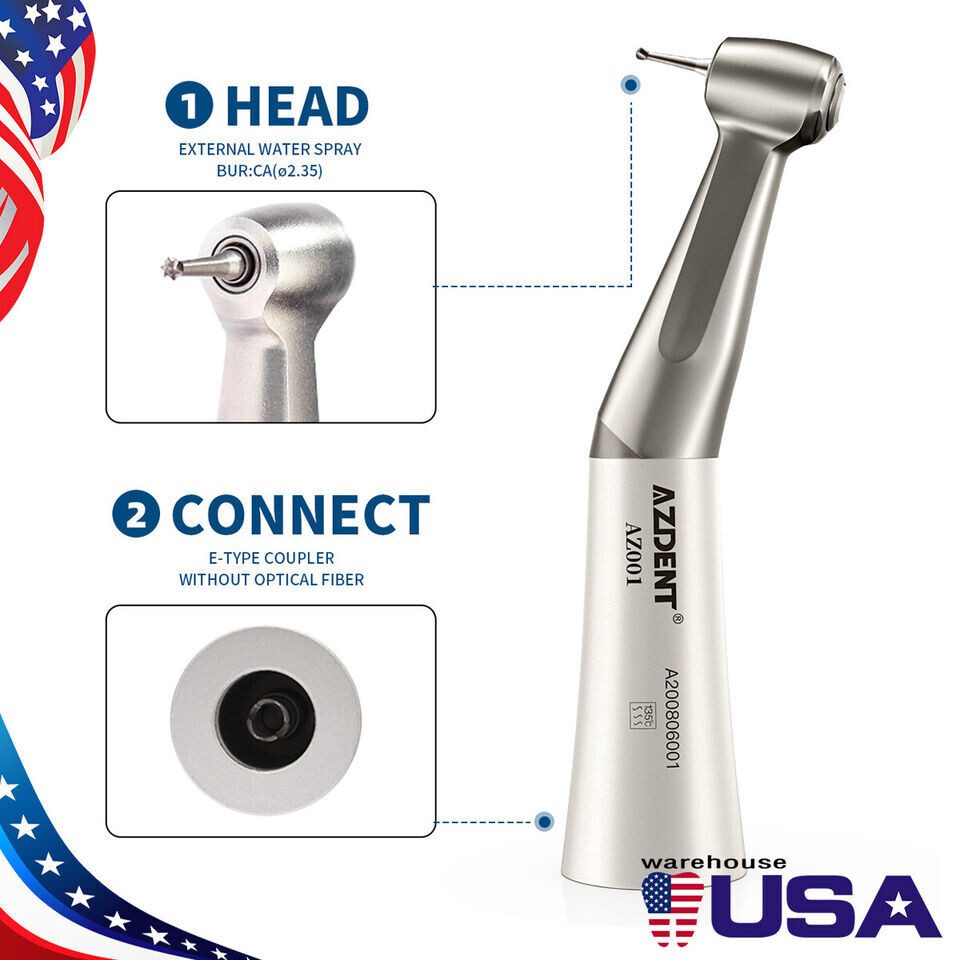 AZDENT Dental Slow Low Speed Handpiece Straight Contra Angle Air Motor ...