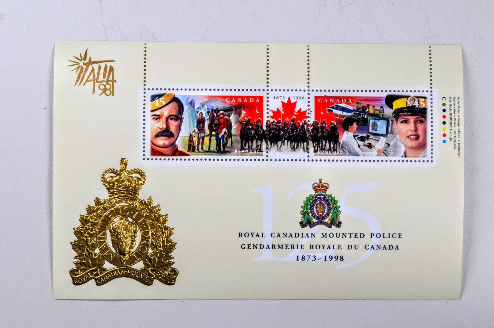 Canada Stamps RCMP-125th 1998 2 Sets 3 Souvenir Mini-Sheets #1737c ...
