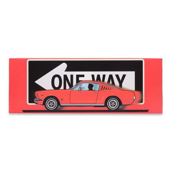 Red 1965 Mustang Fastback One-Way Street Sign Wall Canvas * FREE USA ...