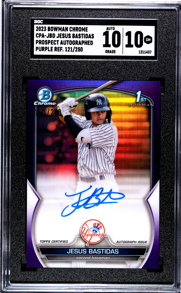 2023 BOWMAN CHROME PROSPECTS JESUS BASTIDAS 1ST ROOKIE AUTO PURPLE /250 ...