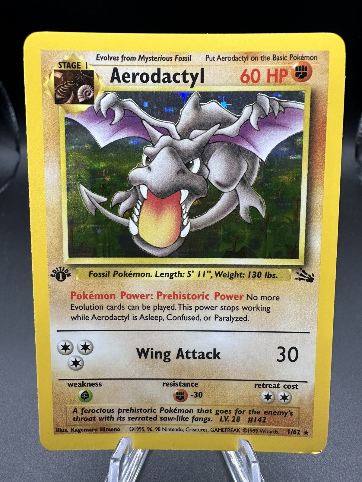 Pokémon TCG Aerodactyl Fossil 1/62 Holo 1st Edition Holo Rare | eBay