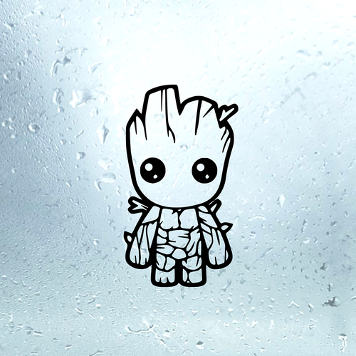 Baby Groot Cute Vinyl Decal Sticker Funny JDM Windows Laptops Wall CAR ...