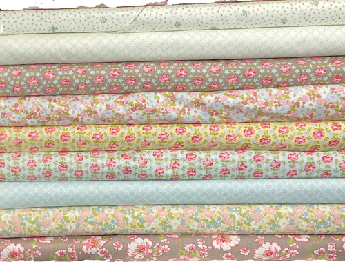 Blue Yellow Green Grace Half Yard Fabric Bundle - Moda - Brenda Riddle Designs | eBay