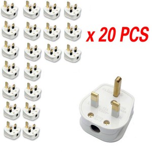 20 x UK 13A PLUG TOP MAINS 13 AMP WHITE 3 PIN | eBay