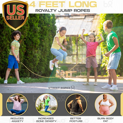 Royalty Double Dutch Jump Ropes (Set of 2), Perfect Length 14 Feet ...