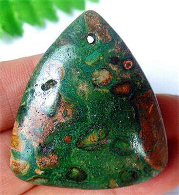 40x35x7mm Green&Brown Kambaba Nebula Jasper Triangle Pendant Bead ...