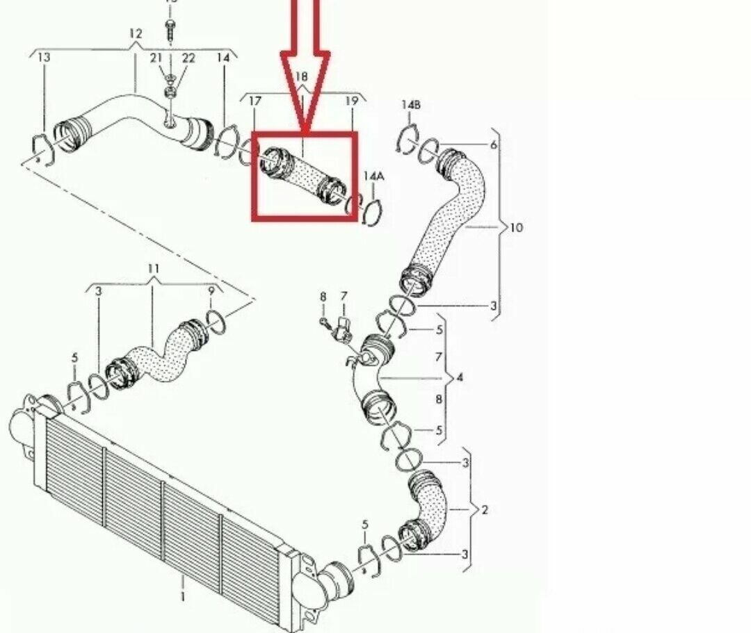 Ladeluftschlauch Turbo für VW T5 Transporter V Multivan V 1.9TDI ...