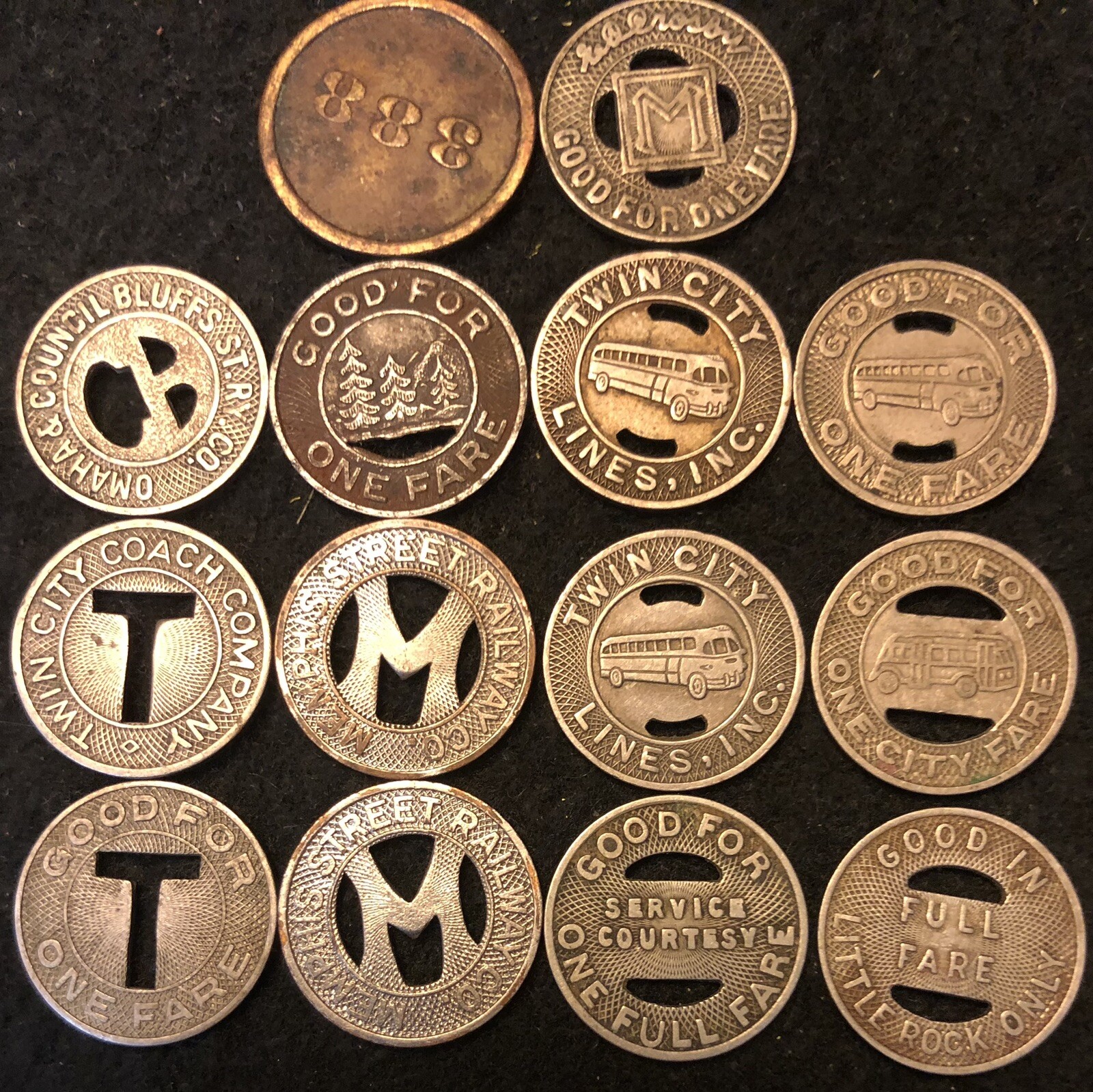 Rare Collectible Set 14 Antique Bus Train Tram & Gambling Tokens | eBay