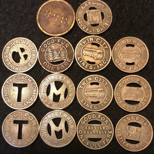 Rare Collectible Set 14 Antique Bus Train Tram & Gambling Tokens | eBay