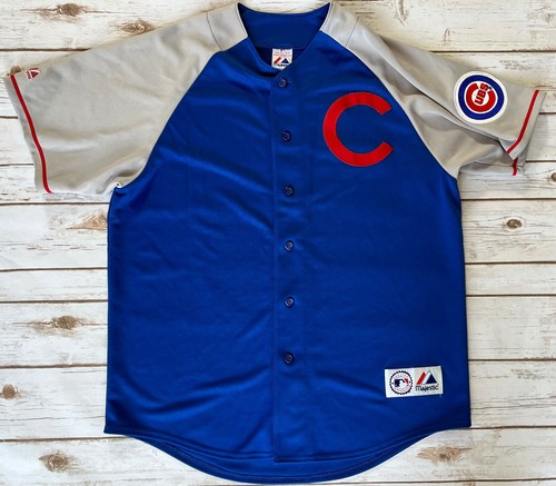 CHICAGO CUBS THROWBACK JERSEY MAJESTIC MLB GENUINE MERCHANDISE MENS XL ...