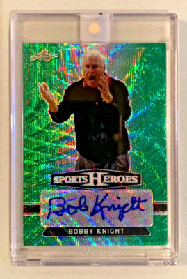 BOBBY KNIGHT Indiana 2018 Leaf Sports Heroes AUTOGRAPH BA-BK1 #'d 1/3 ...