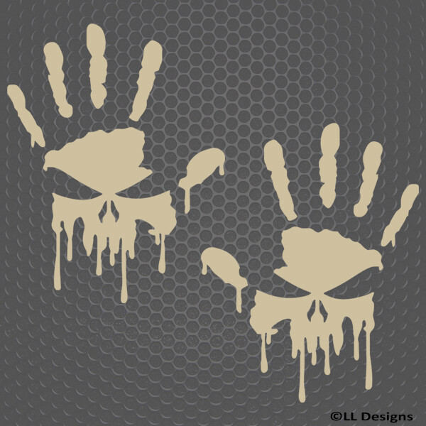 Dripping Skull Hand Wave Pair Off Road 4x4 Truck SUV Vinyl Decal ...