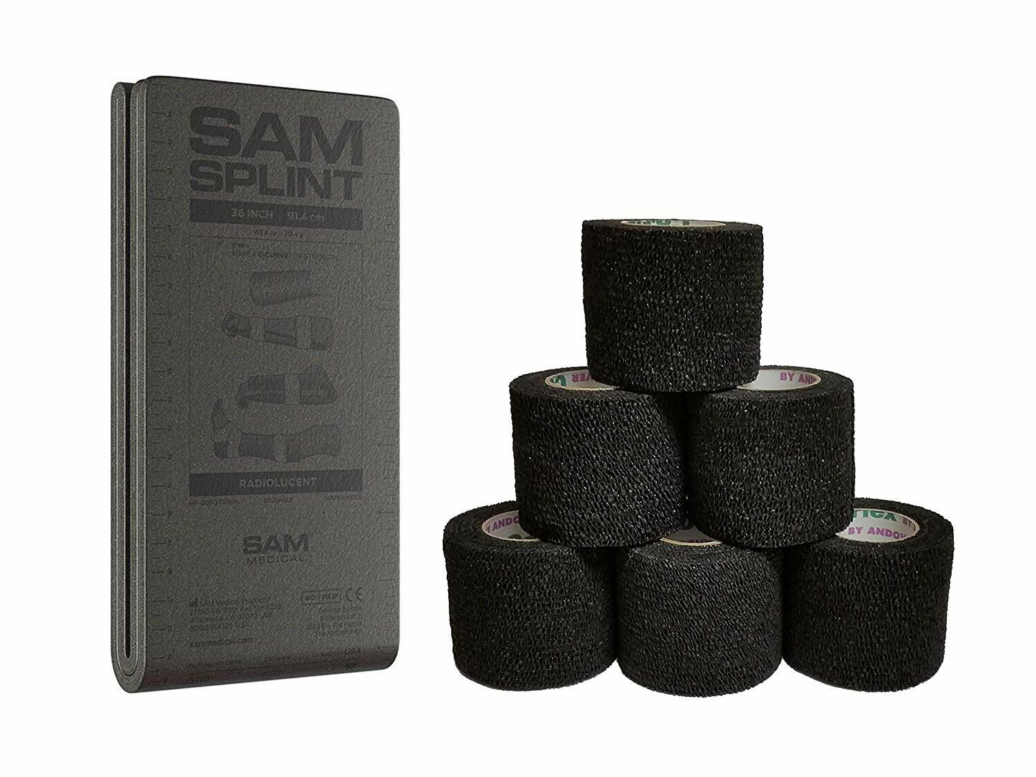 SAM® SPLINT - ORIGINAL 36" FLAT Black/Gray W/ COFLEX WRAPS KIT | eBay