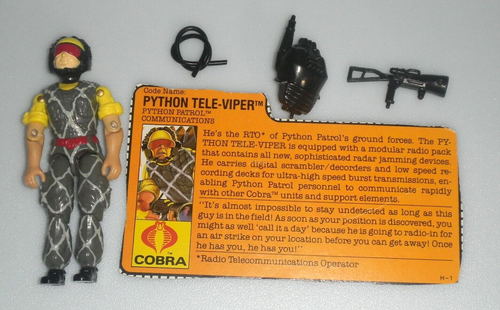 1989 Vintage G.I. GI Joe 3.75 ARAH Cobra Python Patrol Tele Viper *100% ...