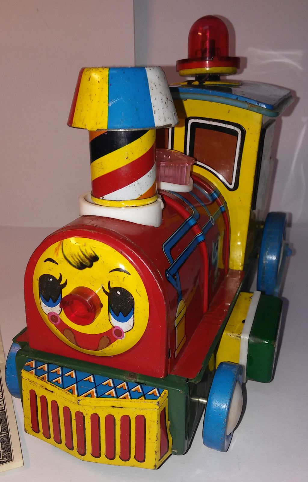 Vintage RARE train locomotive LOCO ME 782 working TIN TOY CHINA battery ...