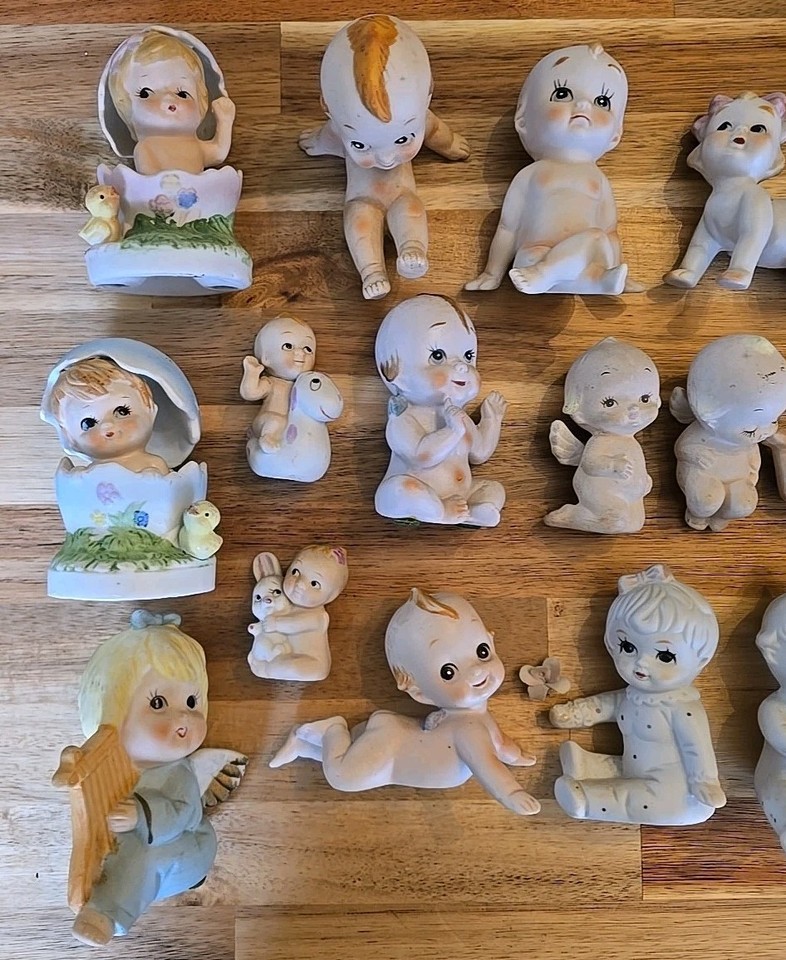 LOT OF 22: Vintage Antique Dolls Kewpie Bisque Porcelain Babies Flambro ...