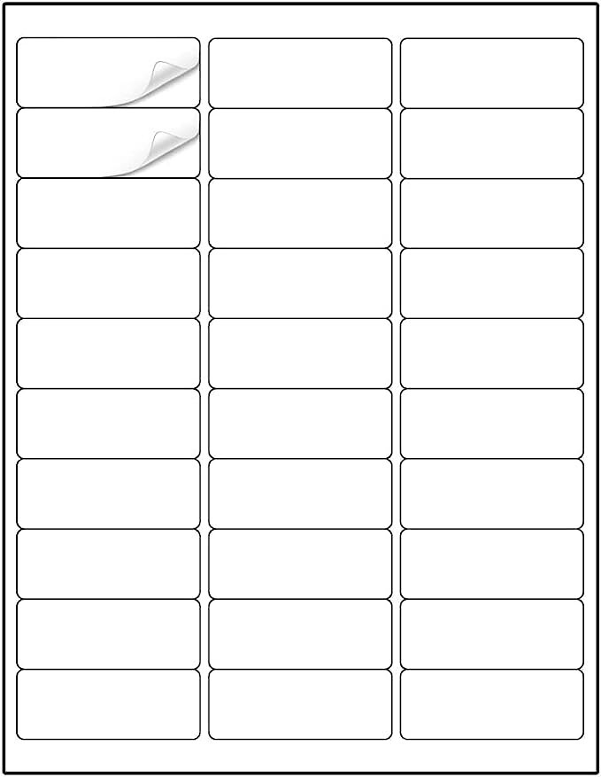 3000 Address Labels Amazon FBA Labels 30 Per Sheet 30UP 2.625''x1'' 100 ...